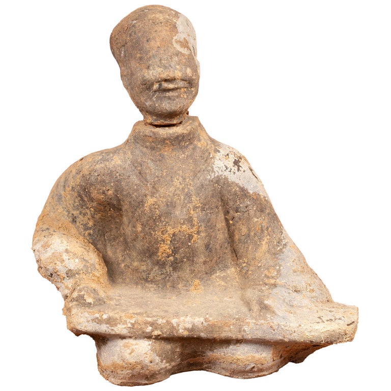 17th Century Ming or Qing Dynasty Chinese Red Terracotta Seated Scribe ...