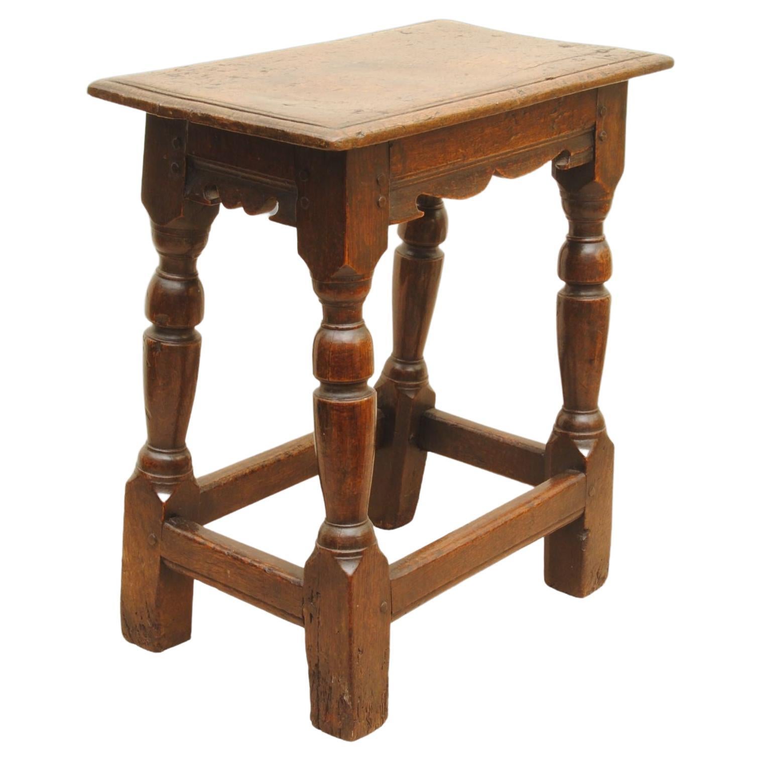 Early 19th Century Oak Joint Stool For Sale at 1stDibs