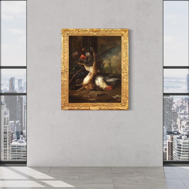 17th Century Oil on Canvas Antique English Painting Still Life with ...