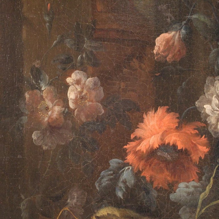 17th Century Oil on Canvas Antique English Painting Still Life with ...