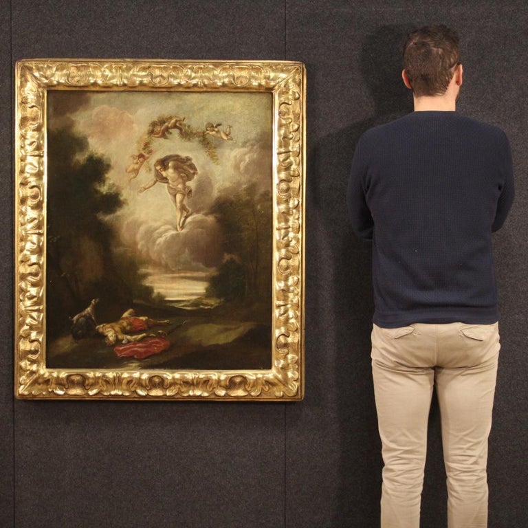 17th Century Oil on Canvas Antique Italian Mythological Painting Death ...