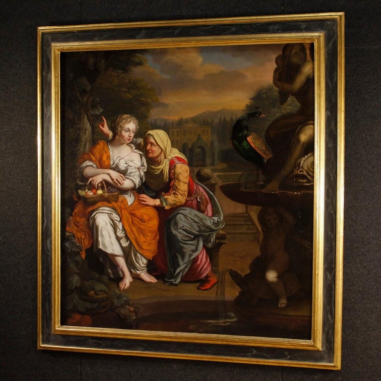 17th Century Oil on Canvas Dutch Mythological Painting Vertumnus and ...