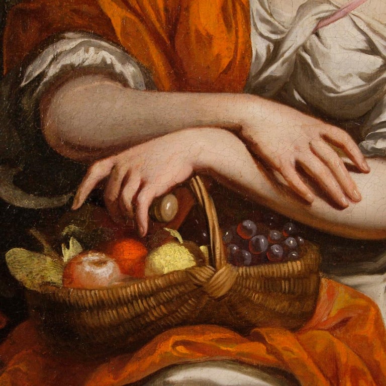 17th Century Oil on Canvas Dutch Mythological Painting Vertumnus and ...