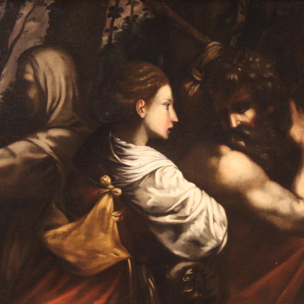 17th Century Oil on Canvas Italian Antique Biblical Painting, 1650 For ...