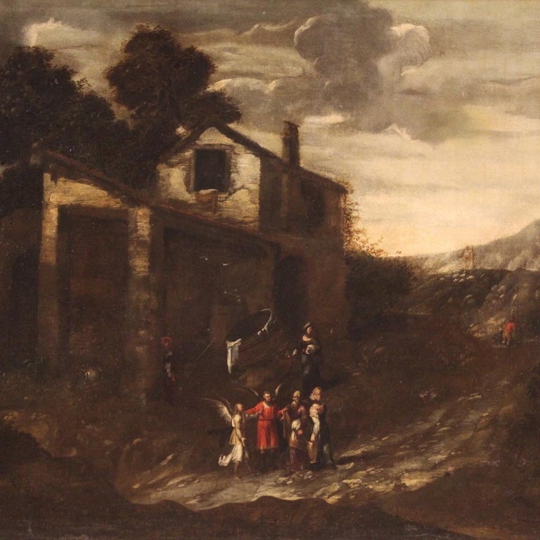 17th Century Oil on Canvas Italian Antique Painting Lot Receives the ...