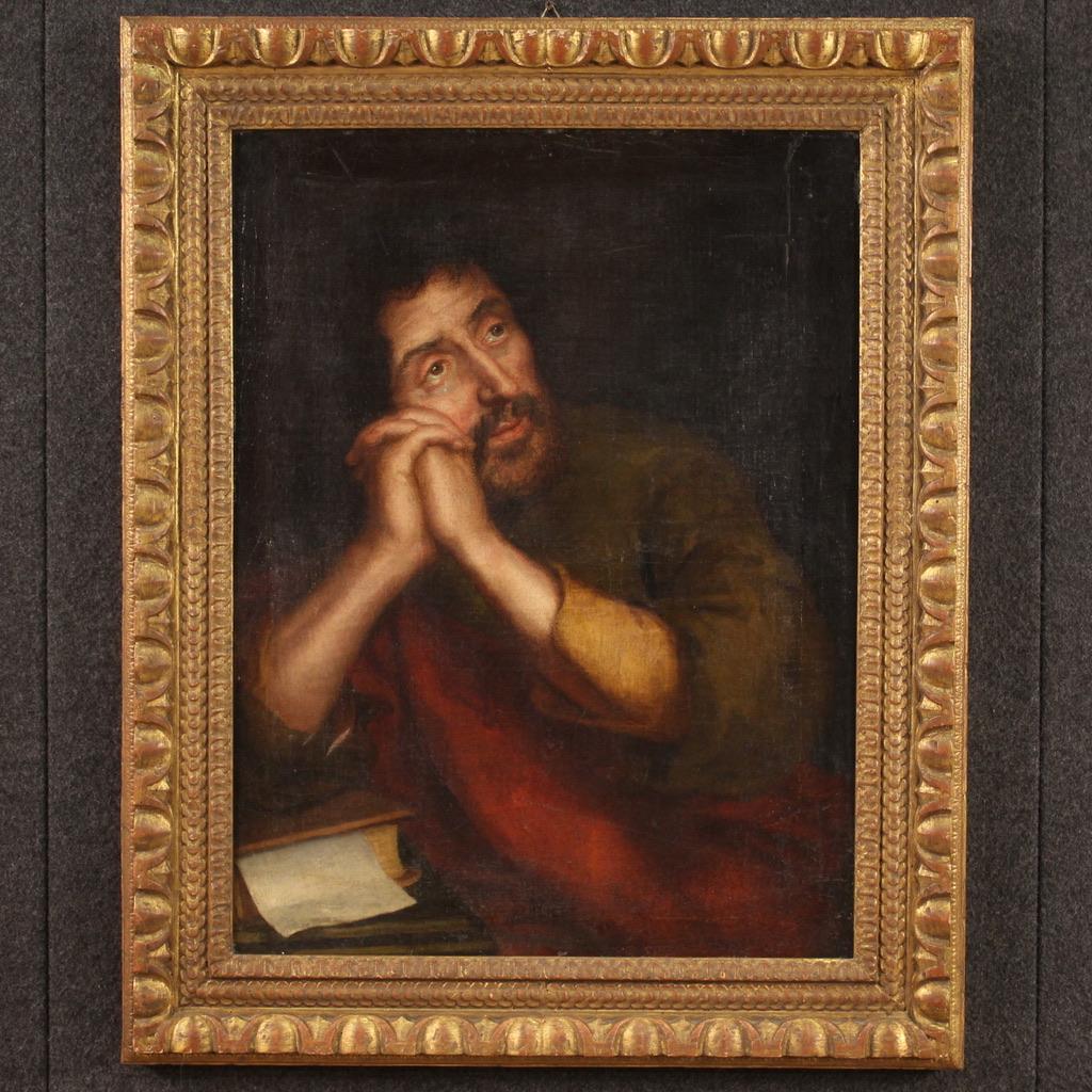 17th Century Oil on Canvas Italian Antique Painting Saint Peter ...
