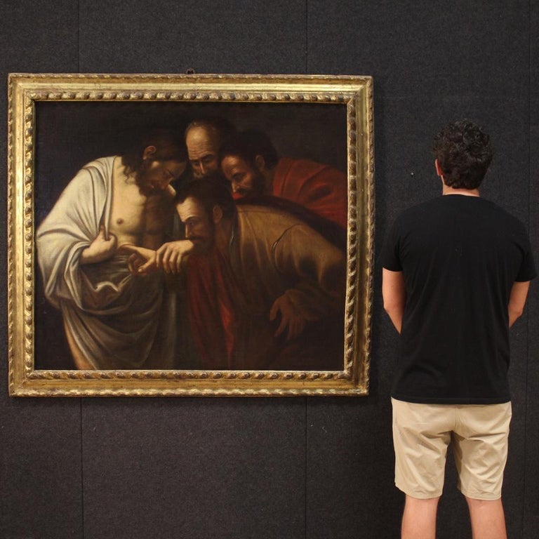 17th Century Oil on Canvas Italian Antique Religious Painting, 1670 For Sale at 1stDibs