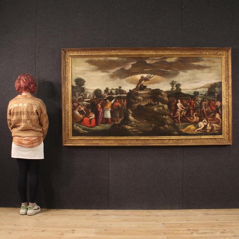 17th Century Oil on Canvas Italian Antique Religious Painting, 1670 For Sale at 1stDibs