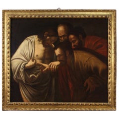 17th Century Oil on Canvas Italian Antique Religious Painting, 1670 For Sale at 1stDibs