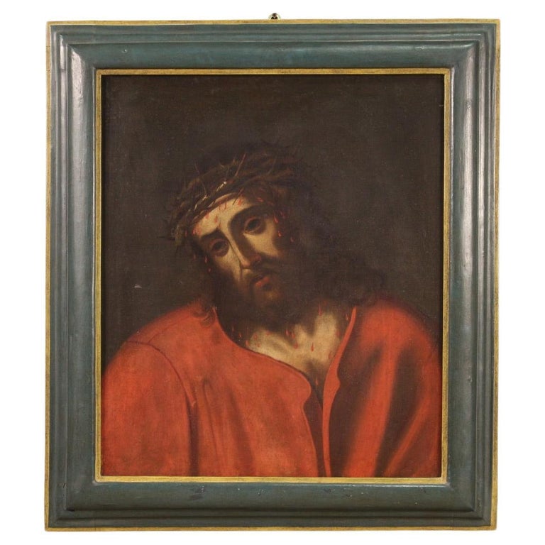 17th Century Oil on Canvas Italian Antique Religious Painting Ecce Homo, 1660 For Sale at 1stDibs