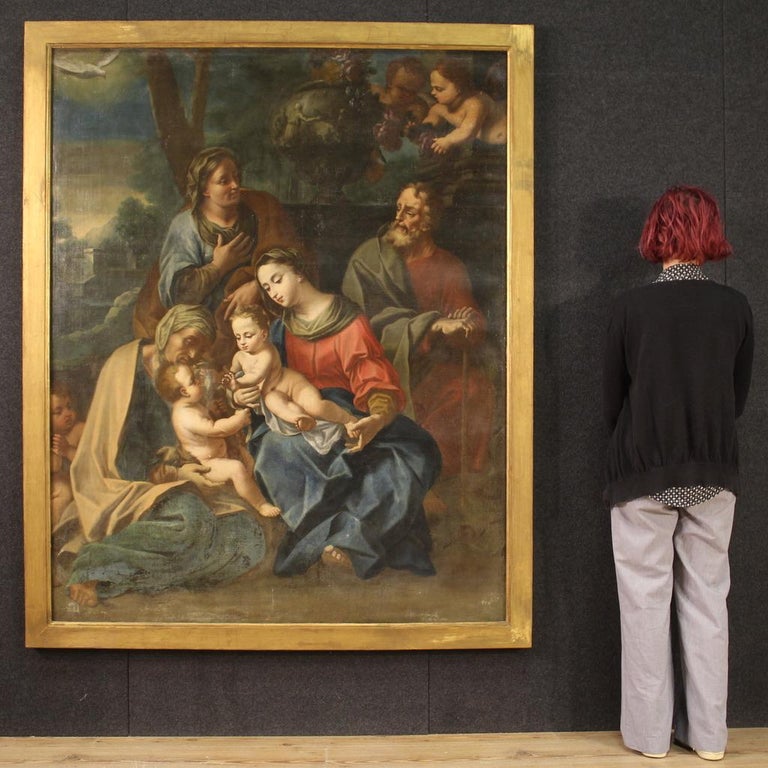17th Century Oil on Canvas Italian Antique Religious Painting Holy ...