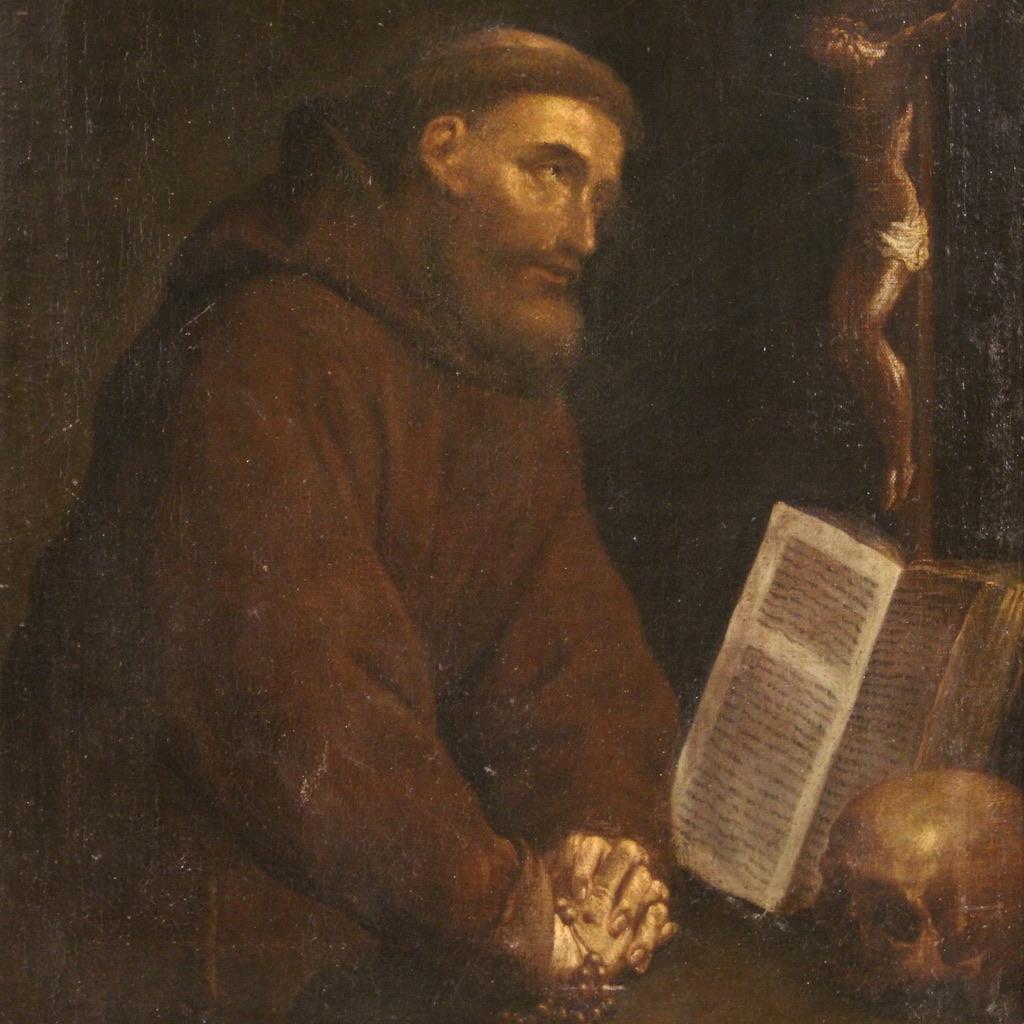 17th Century Oil on Canvas Italian Antique Religious Painting Saint ...
