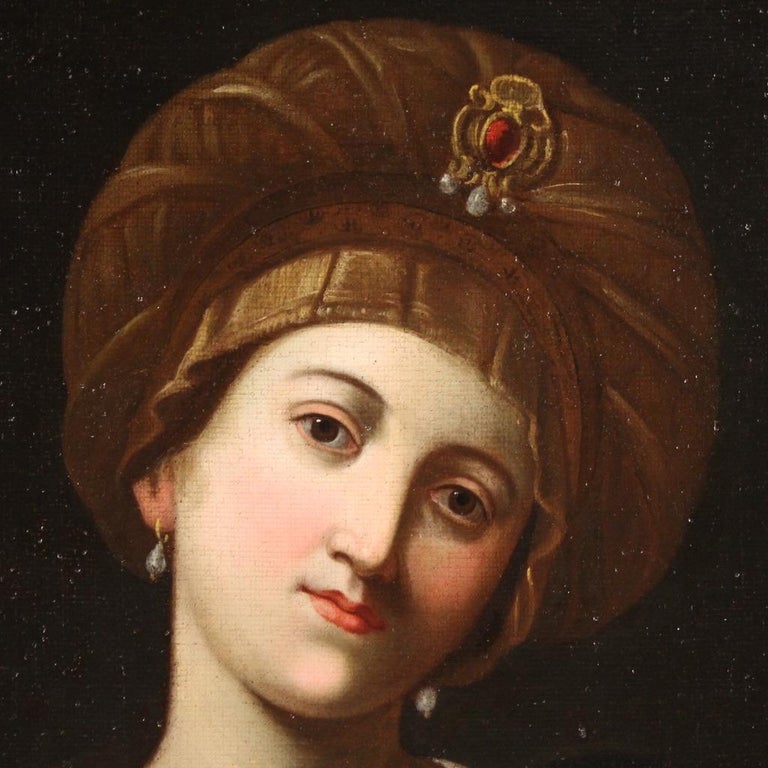 17th Century Oil on Canvas Italian Painting Salome with the Head of the ...