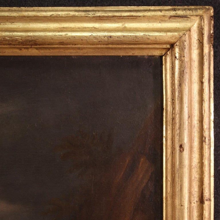 17th Century Oil on Canvas Italian Religious Painting the Sacrifice of ...