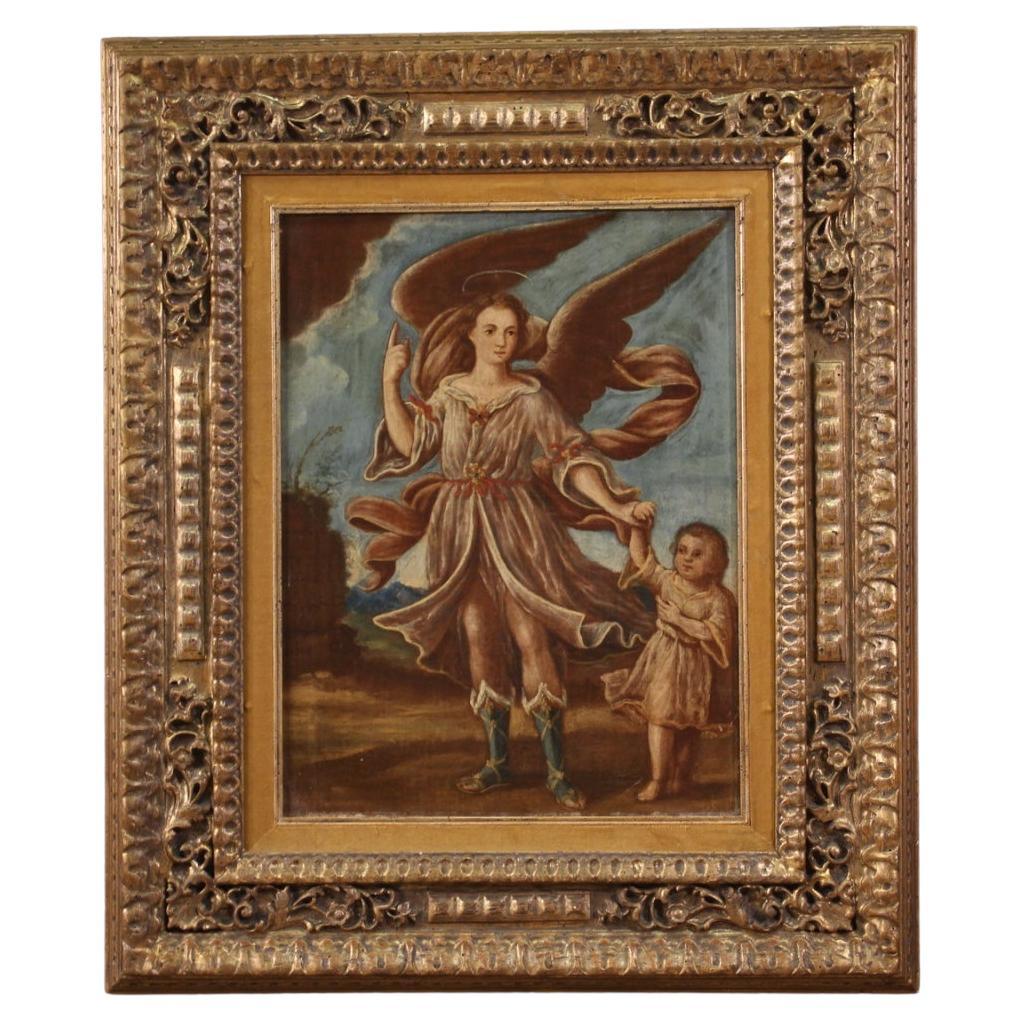 17th Century The Guardian Angel Painting Oil on Canvas at 1stDibs