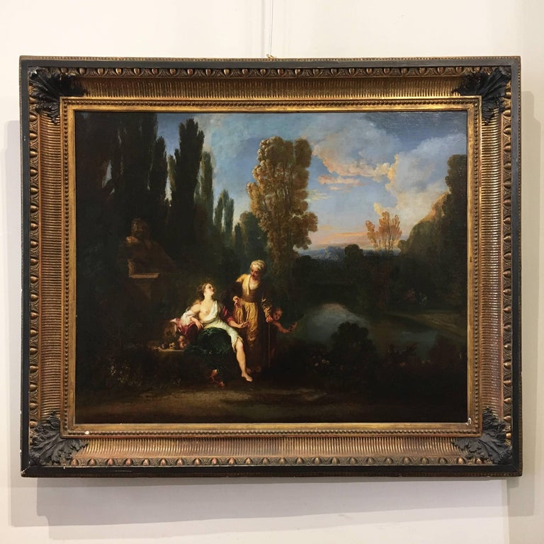 17th Century Oil on Canvas Painting with Landscape Attributed to ...