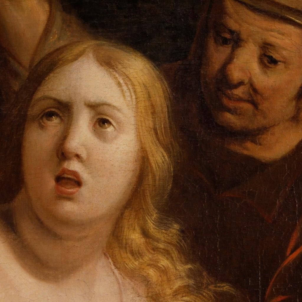 17th Century Oil on Canvas Susanna and the Elders Flemish Painting ...