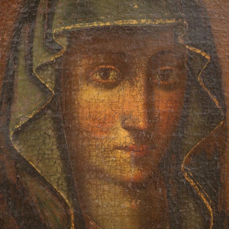 17th Century Oil on Canvas Italian Religious Painting Virgin with Child ...