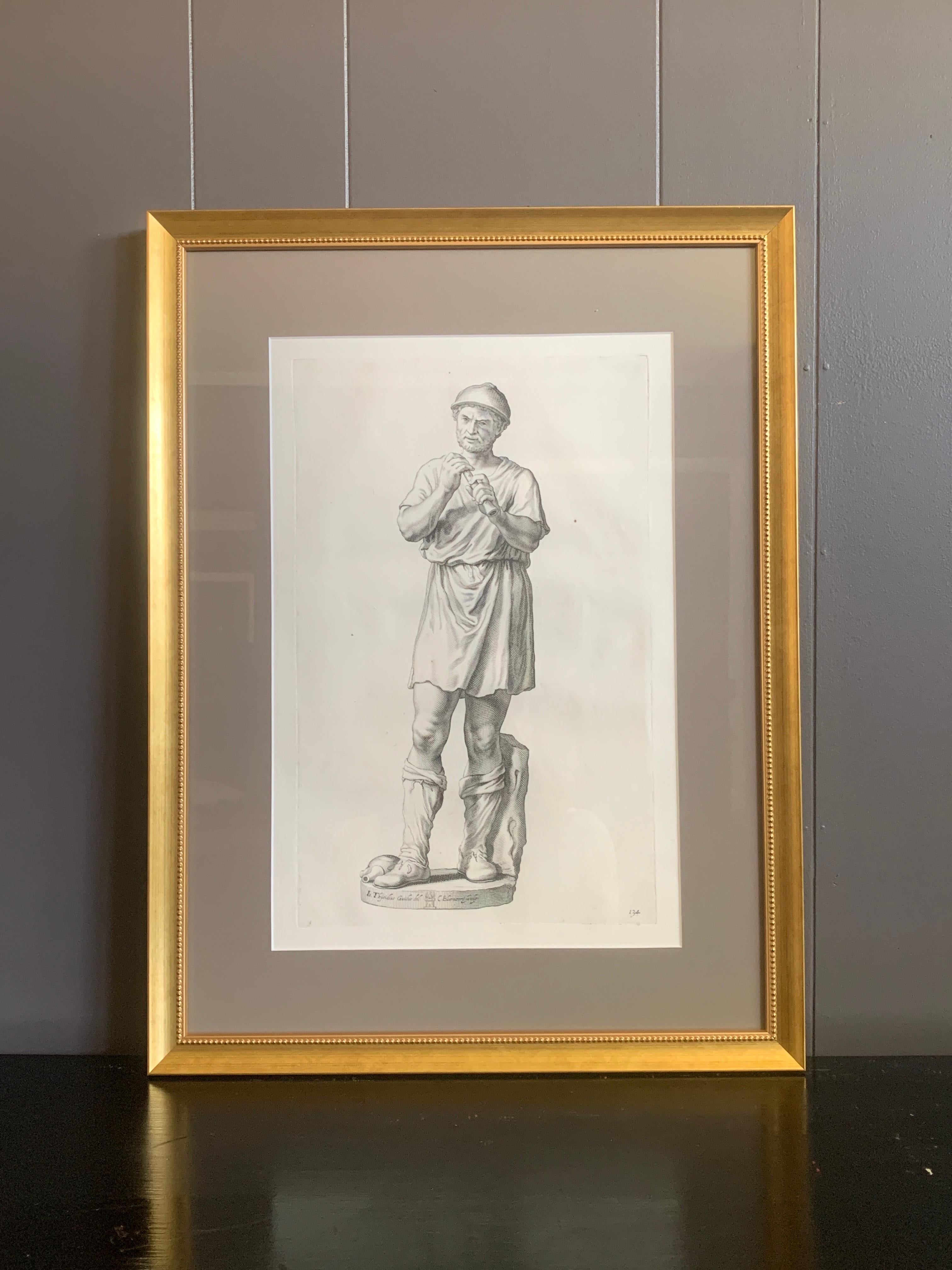 17th Century Old Master Engravings of Roman Statue, Galleria ...
