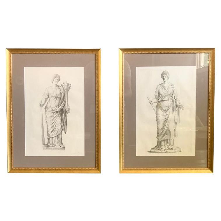 17th Century Old Master Engravings of Roman Statue, Galleria ...