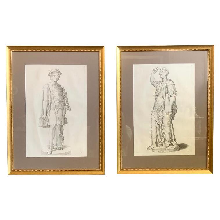 17th Century Old Master Engravings of Roman Statue, Galleria ...