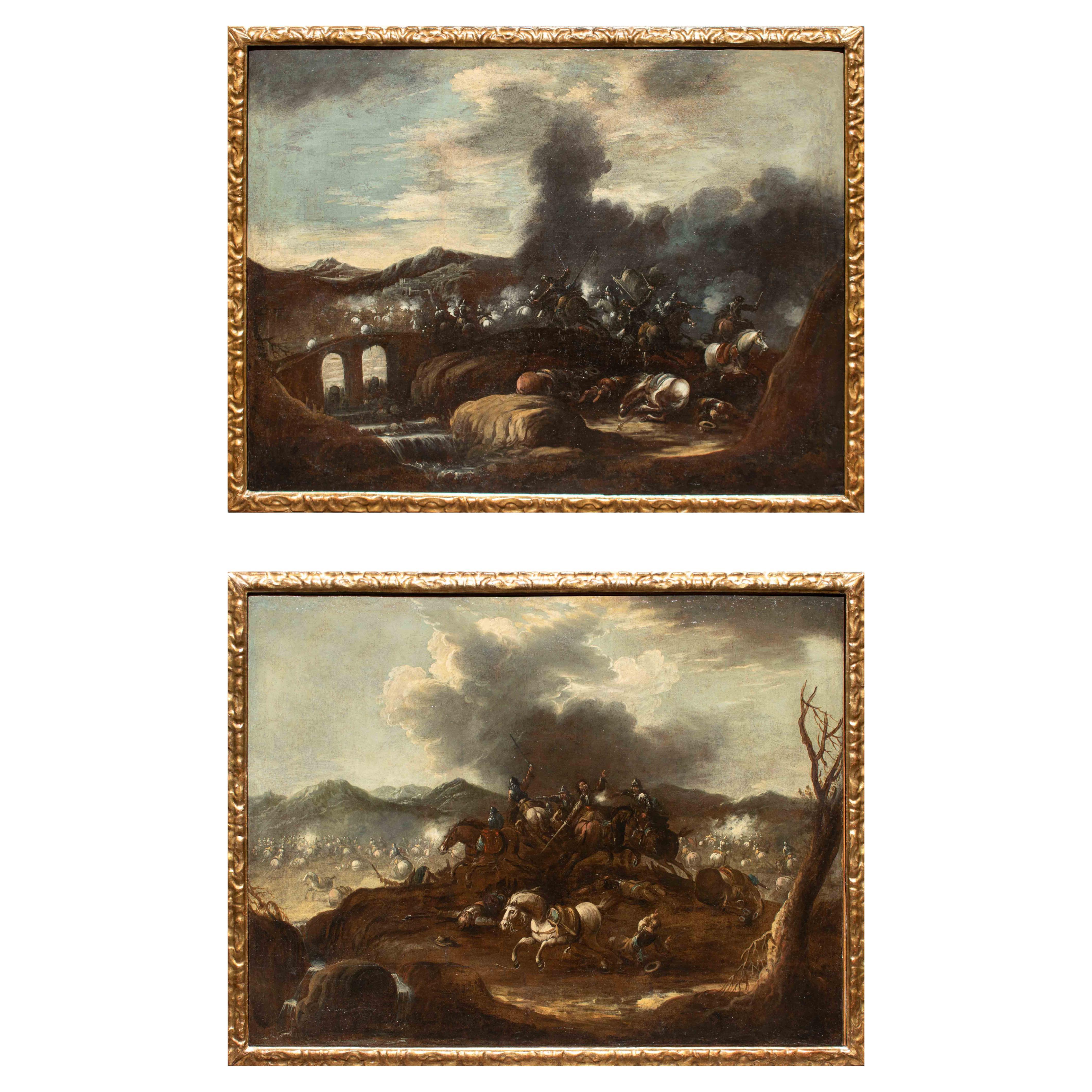 17th Century Battle Scene Painting Oil on Panel by Meulen at 1stDibs