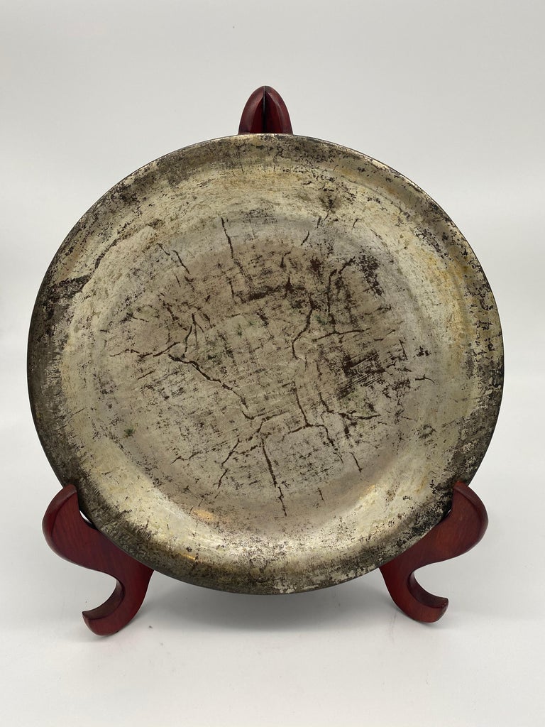 17th Century Pair of Chinese Silver Lacquer Plates with Mother of Pearl ...