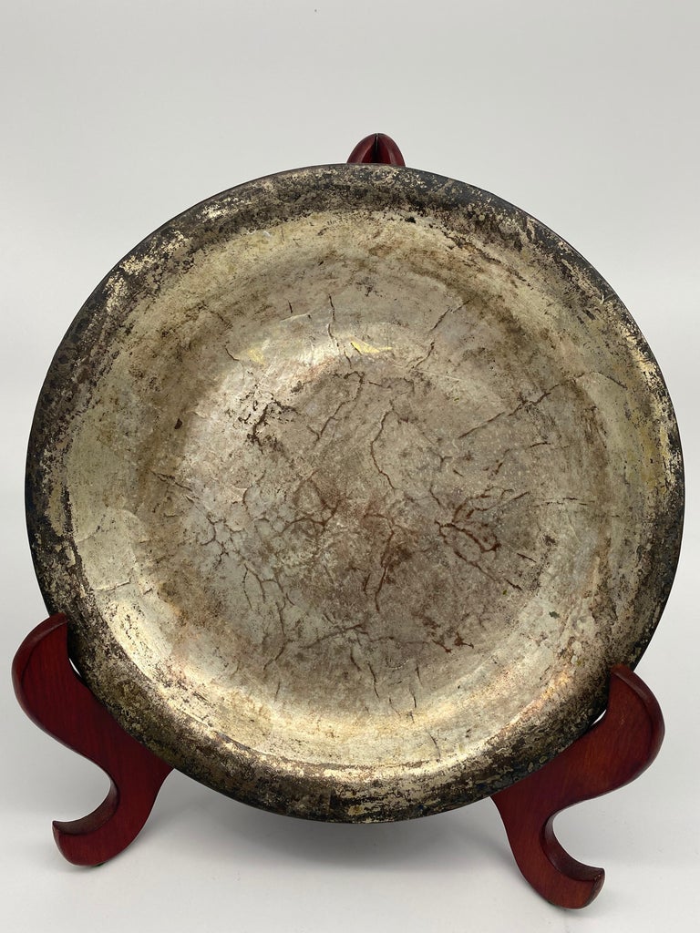 17th Century Pair of Chinese Silver Lacquer Plates with Mother of Pearl ...