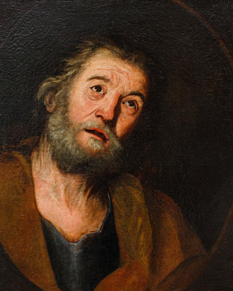 17th Century Portrait of a Saint Paiting Oil on canvas by Francesco ...