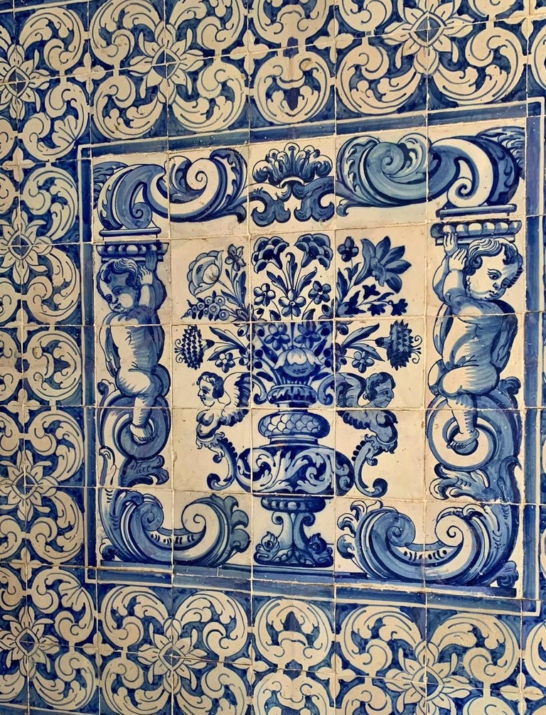17th Century Portuguese Tile Panel Representing "Floral Vase" For Sale ...