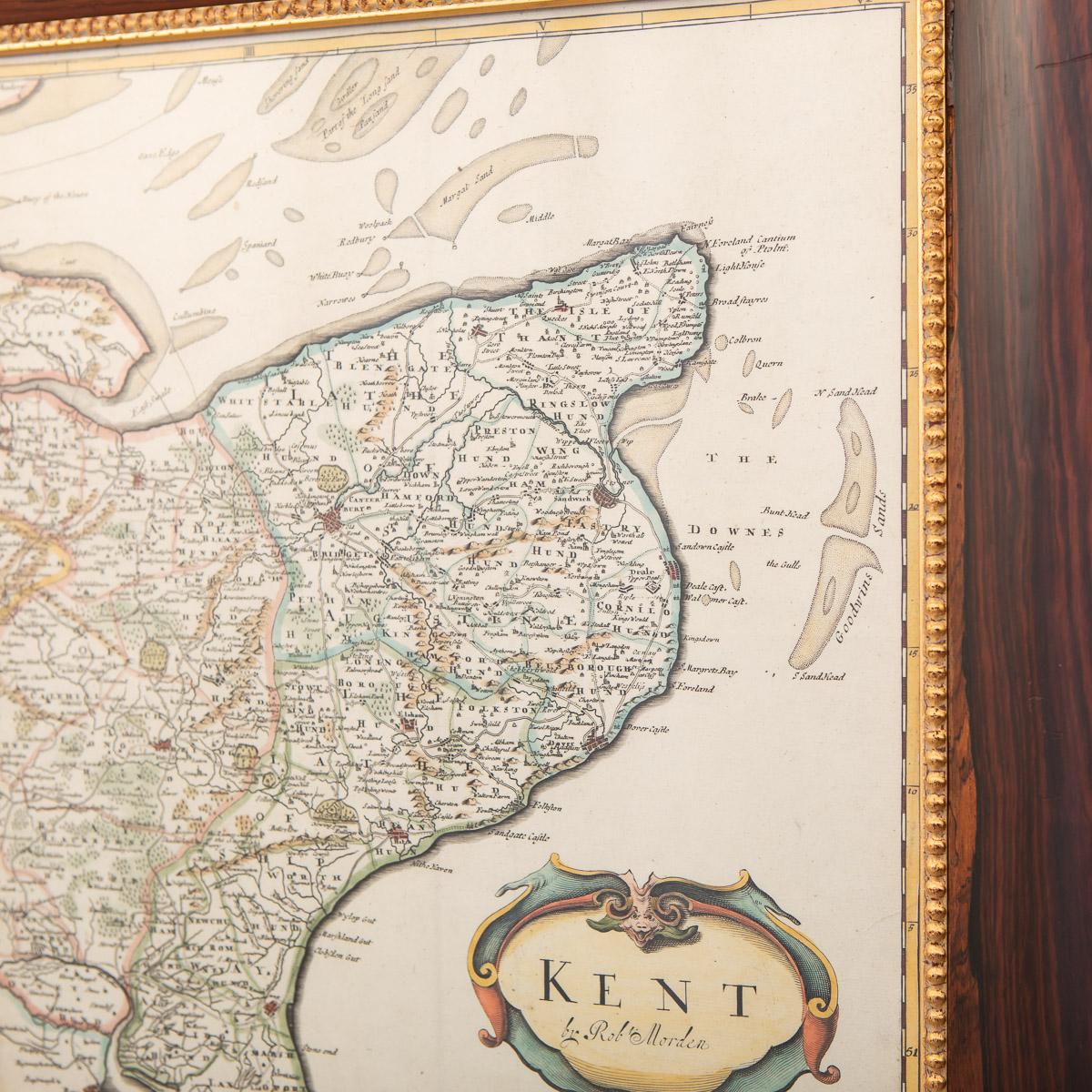 17th Century Robert Morden Map of Kent, C.1695 at 1stDibs | kent mao