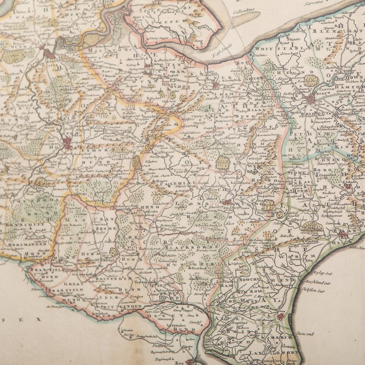 17th Century Robert Morden Map of Kent, C.1695 at 1stDibs | kent mao