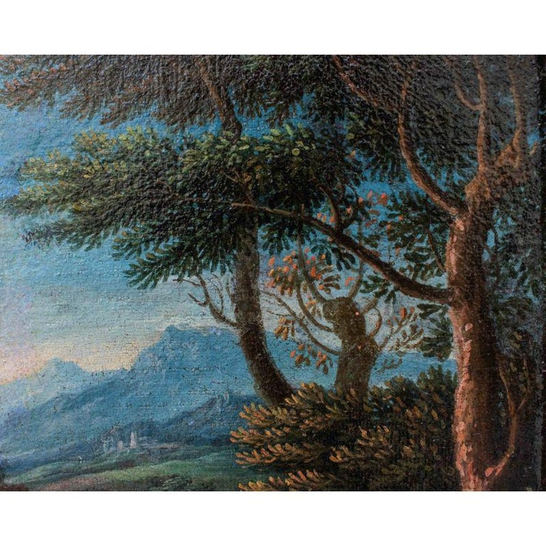 17th Century Roman Landscape Painting Oil on Canvas by Bloemen For Sale ...
