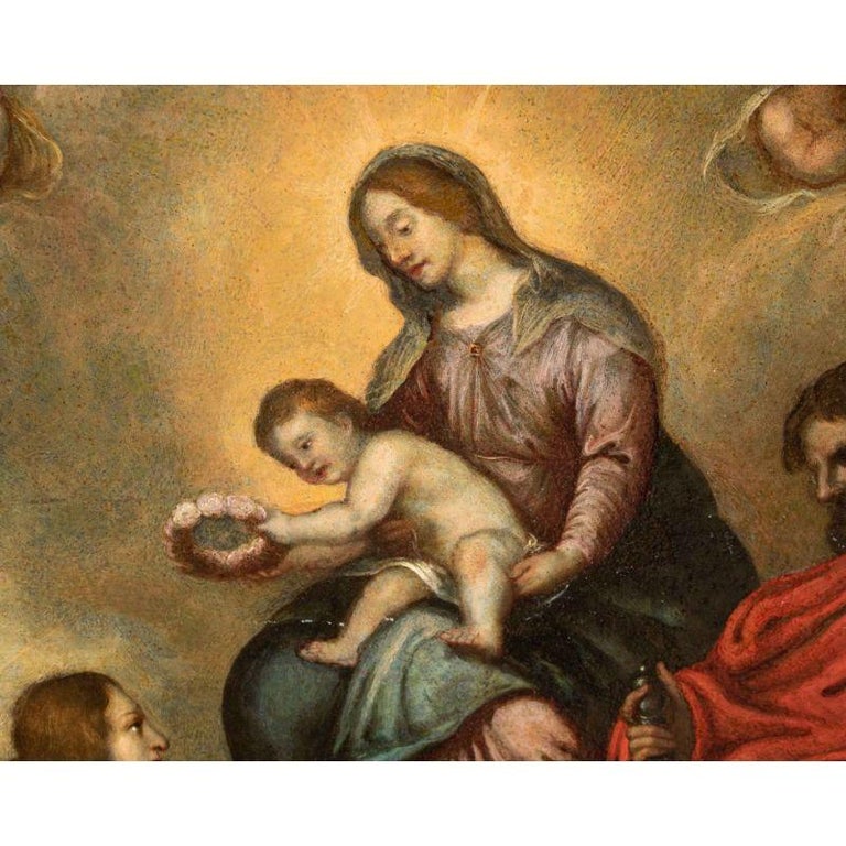 17th Century Sacred Conversation with Saints Painting Oil on Copper For ...