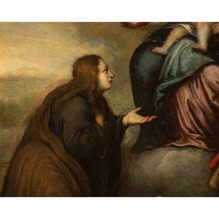 17th Century Sacred Conversation with Saints Painting Oil on Copper For ...
