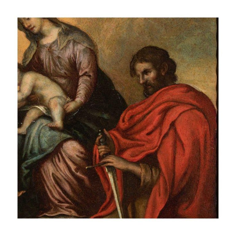 17th Century Sacred Conversation with Saints Painting Oil on Copper For ...