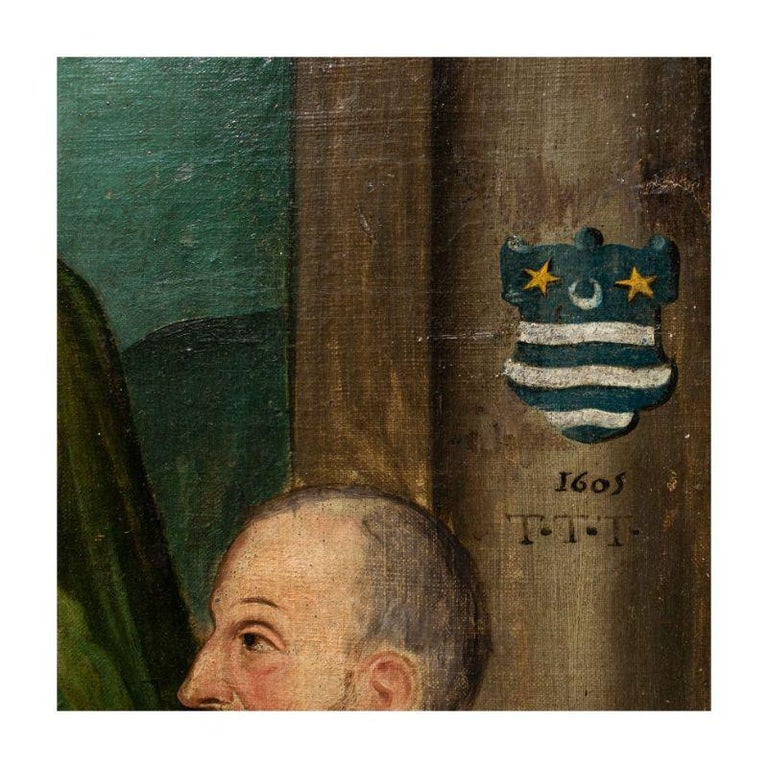 17th Century Sant'Anna with Virgin Maiden and Saints Painting Oil on ...