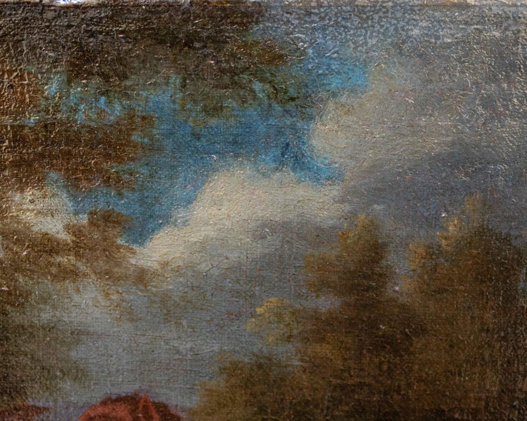 17th Century Satyr and Venus Painting Oil on Canvas Attributed to ...
