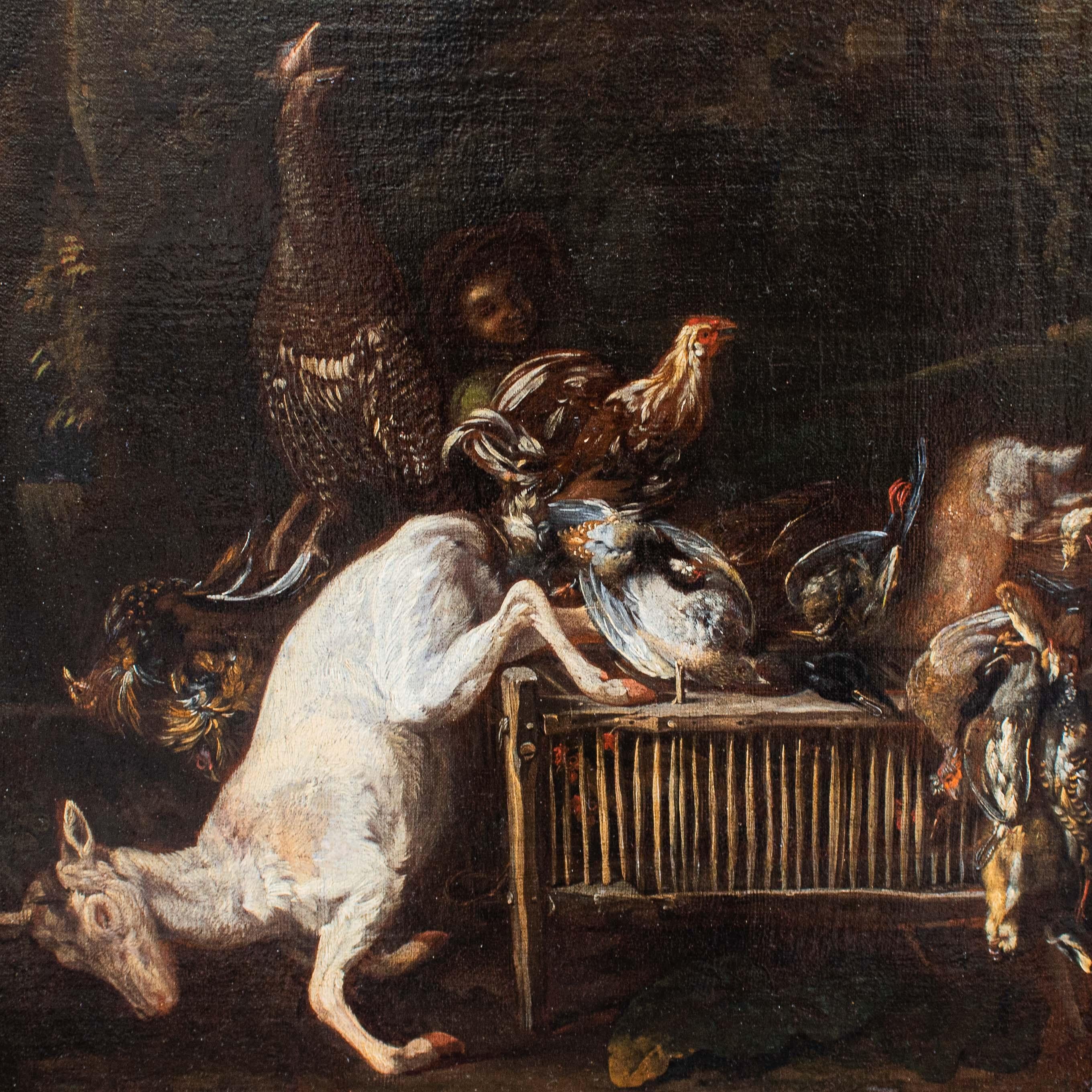 17th Century Scene with Animals and Kid Painting by Circle of Felice ...