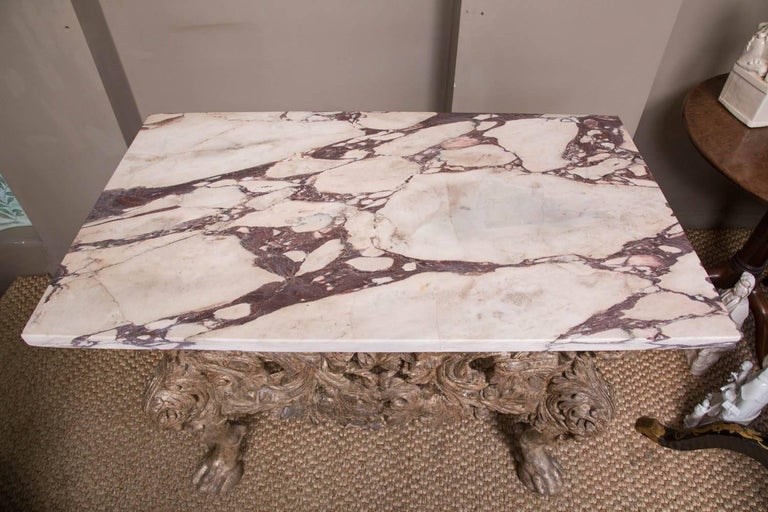 17th Century Silver-Gilt Dutch Console Table with Marble Top For Sale ...