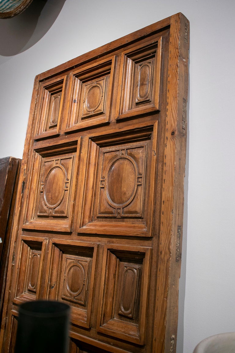 17th Century Spanish Geometric Panelled Hand Carved Wooden Door Panel ...