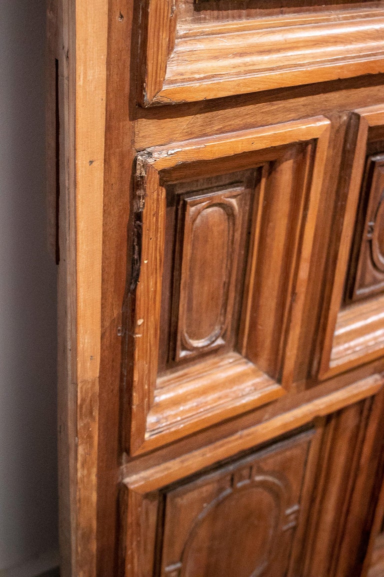 17th Century Spanish Geometric Panelled Hand Carved Wooden Door Panel ...