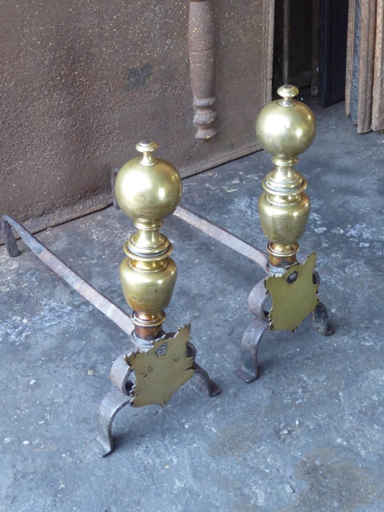 17th Century Spanish Louis XIII Andirons or Firedogs For Sale at 1stDibs
