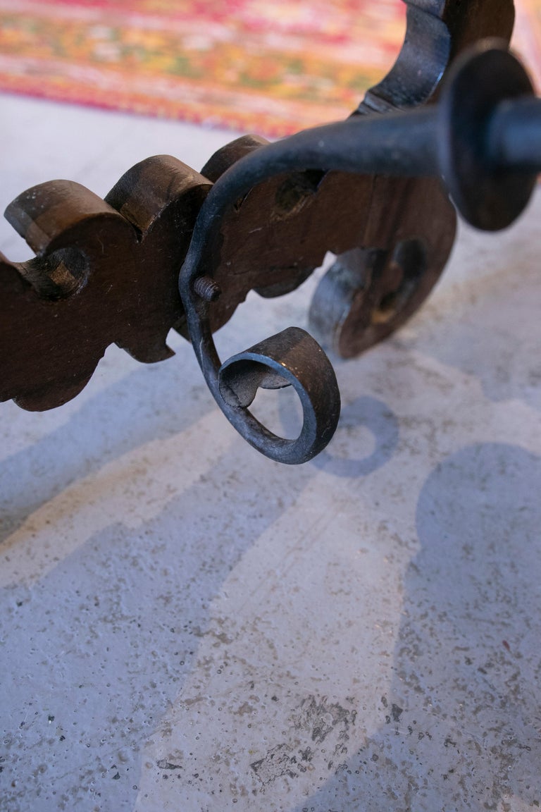 17th Century Spanish "Lyre Leg" Walnut Table with Original Crossed ...