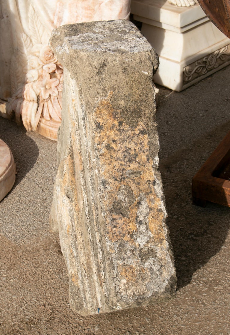 17th Century Spanish Pair of Hand Carved Church Arched Vault Keystones ...