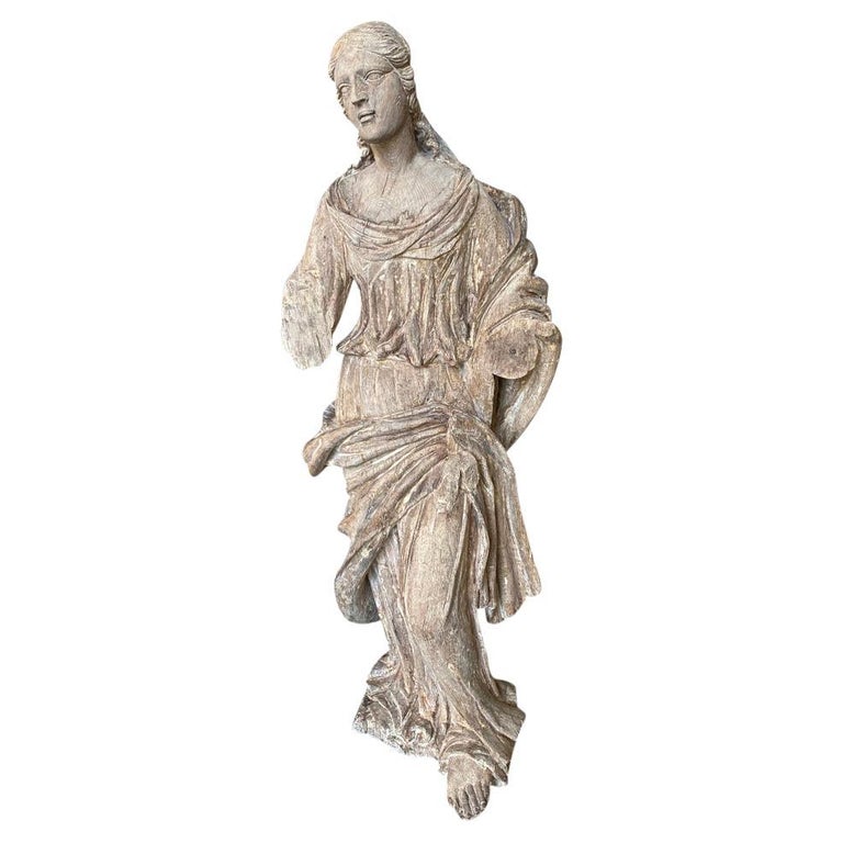 17th Century Statue of a Maiden For Sale at 1stDibs