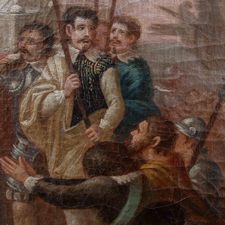 17th Century The transport of the ashes of the Baptist Oil on canvas ...