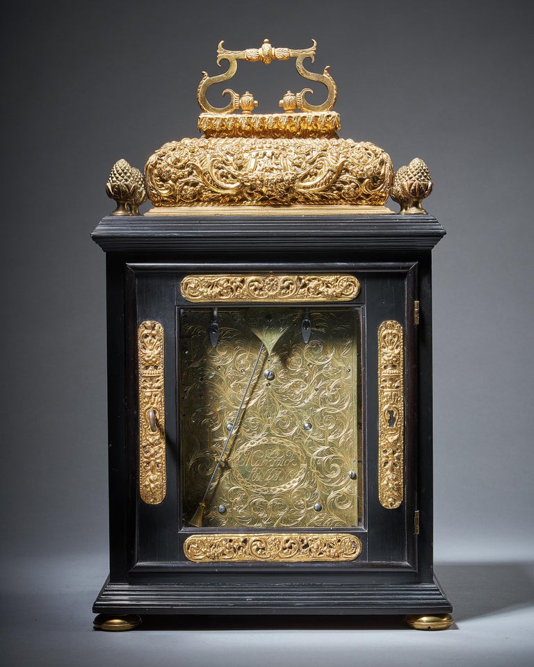 17th century William and Mary Ebony Eight-Day table clock by James ...