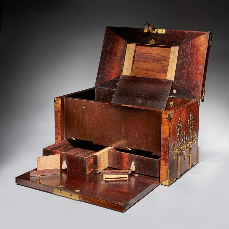 17th Century William and Mary Period Kingwood Oyster Strongbox or ...