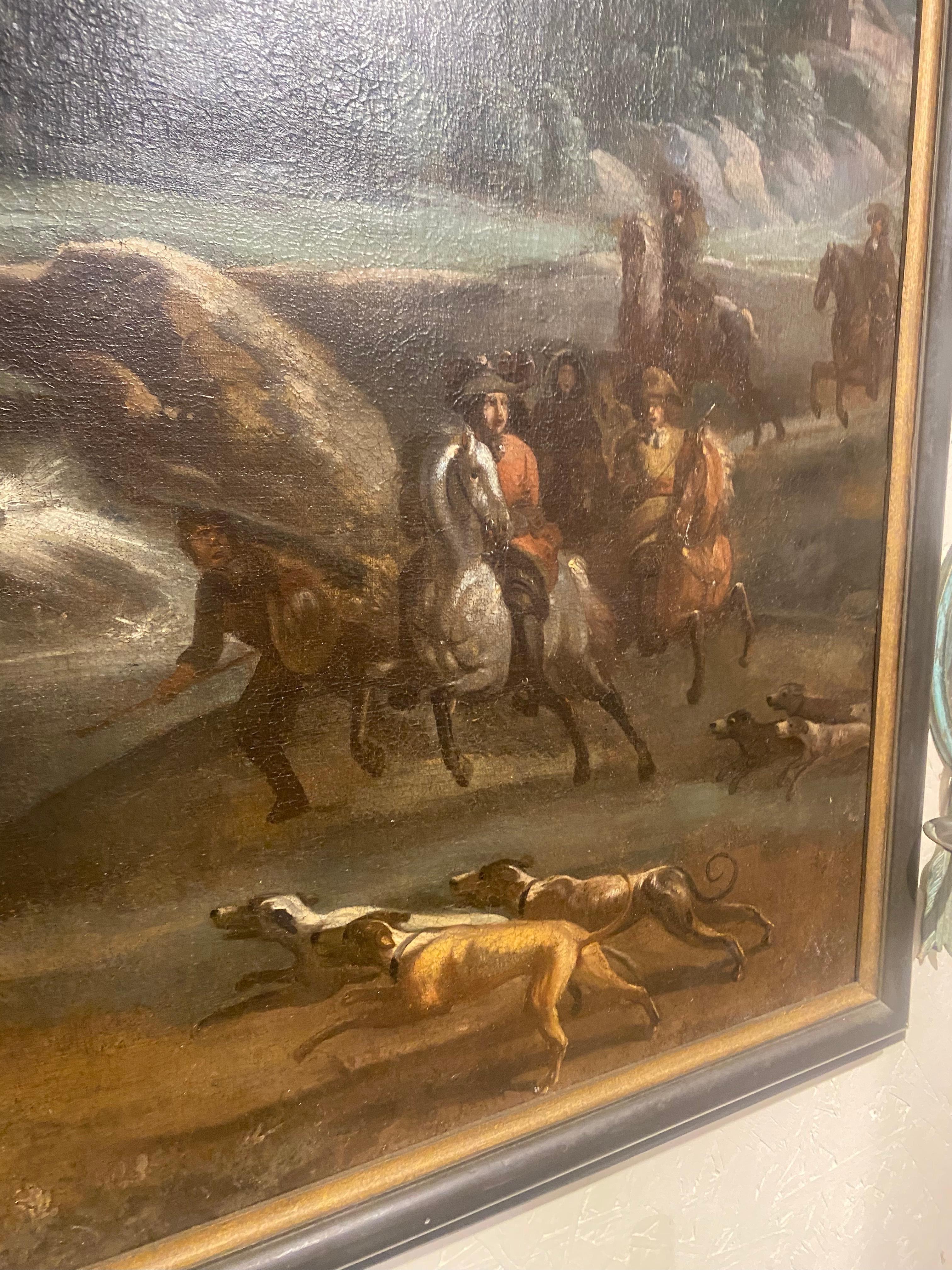 17th-Early 18th Century Dutch Hunt Scene For Sale at 1stDibs